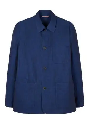 Paul Smith Indigo Cotton-linen Work Jacket - Blue