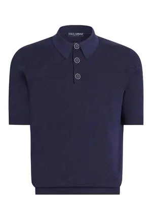 Dolce & Gabbana Silk Polo Shirt - Blue