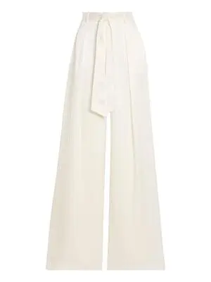 Gabriela Hearst Thomazia Belted Hammered-silk Pants - Ivory