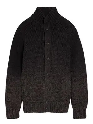SLOWEAR Zanone Dégradé Wool Cardigan - Dark Brown