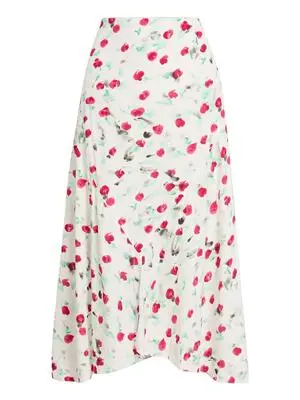 Marni Floral-print Crepe Midi Skirt - White