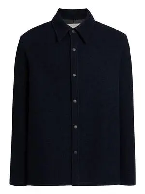 LE17SEPTEMBRE Woolblend Bouclé Overshirt - Navy