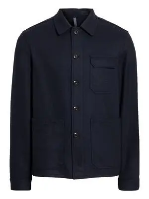 SLOWEAR Montedoro Woolblend Flannel Overshirt - Navy
