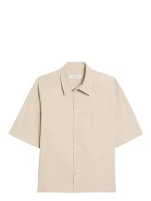 LE17SEPTEMBRE Cottonblend Canvas Shirt - Beige