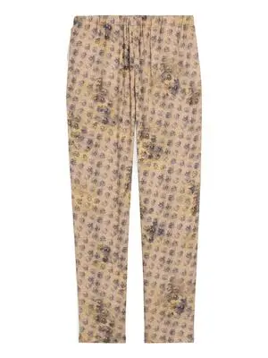 Acne Studios Tapered Floral-print Twill Drawstring Pants - Sand