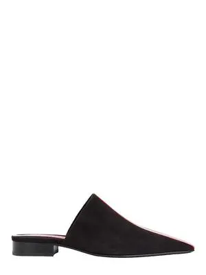 FERRAGAMO Selestina Suede And Patent-leather Slippers - Black