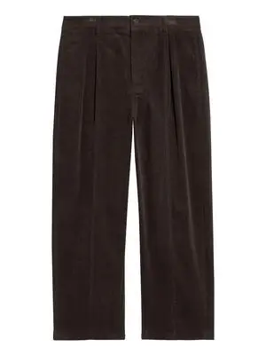 LE17SEPTEMBRE Tapered Cotton-corduroy Pants - Dark Brown