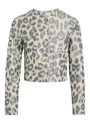 Altuzarra Bernadette Leopard-print Taffeta Jacket - Cream