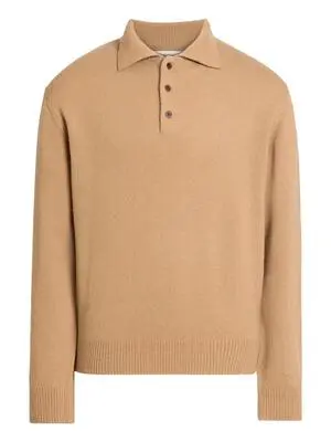 LE17SEPTEMBRE Knitted Polo Sweater - Camel
