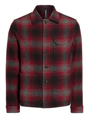SLOWEAR Checked Wool-flannel Jacket - Claret
