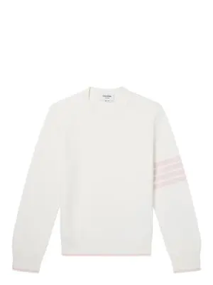 Thom Browne Striped Cotton Sweater - White