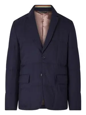 Paul Smith Quilted Wool-twill Down Blazer - Blue