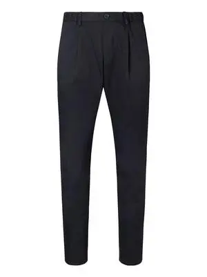 Herno Tapered Pleated Stretch-twill Trousers - Blue