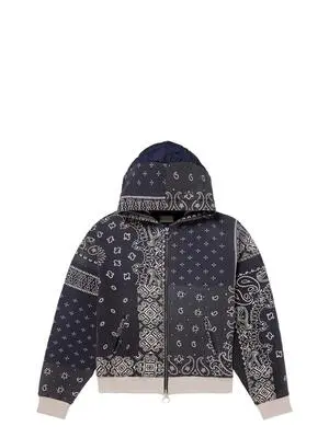 Kapital Panelled Bandana-print Hoodie - Blue