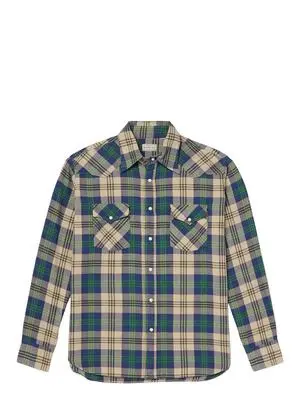 Kapital Columbia Checked Cotton-flannel Western Shirt - Green