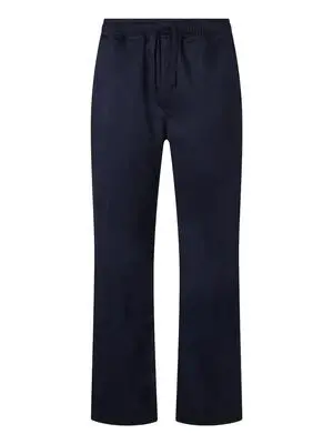 SAMAN AMEL Straight-leg Cashmere Drawstring Trousers - Blue