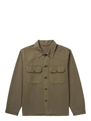 NILI LOTAN Renard Twill Overshirt - Green