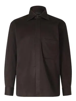 SAMAN AMEL Cashmere Shirt Jacket - Brown