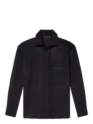 SAMAN AMEL Cashmere Shirt Jacket - Black