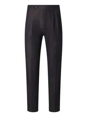 Massimo Alba Strallo2 Straight-leg Pleated Cotton-twill Trousers - Blue
