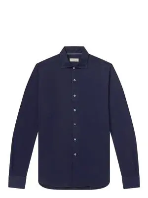 Canali Cotton And Lyocell-blend Shirt - Blue