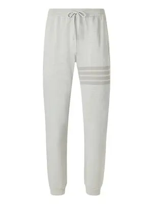 Thom Browne Straight-leg Striped Cotton-jersey Sweatpants - Gray