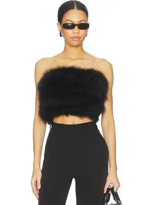 Giuseppe Di Morabito Strapless Feather Top - Black