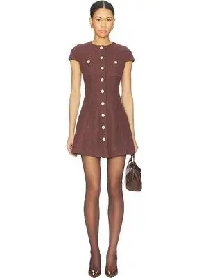 Alice + Olivia Shiloh Mini Dress - Dark Chocolate