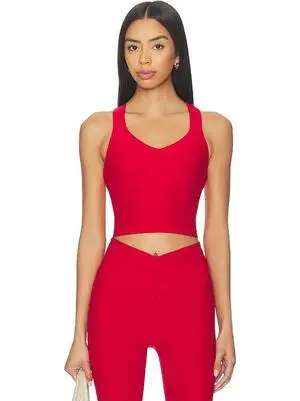 Beyond Yoga Twist Through Cropped Tank Top - Holly Red Heather