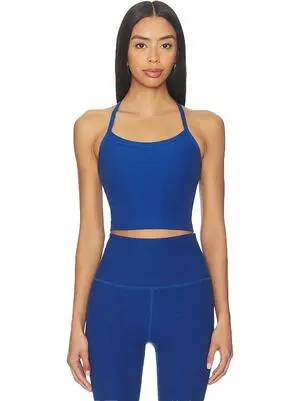 Beyond Yoga Spacedye Racerback Cropped Tank Top - Marine Blue Heather