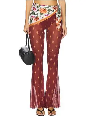 Agua Bendita Monike + Lexi Pants And Bandana - Burgundy