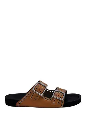 ISABEL MARANT VINTAGE Vintage Lennyo Eyelet Sandals - Brown