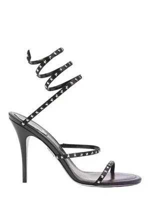 Rene Caovilla Cleo Star-studded Ankle-wrap Sandals - Black