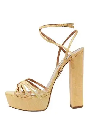 AQUAZZURA Crossover Platform Sandals - Neutrals