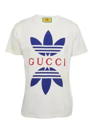 Gucci X Adidas Crew-neck Graphic Top - Neutrals
