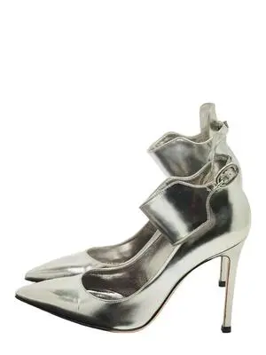 GIANVITO ROSSI Ankle-cuff Pointed-toe Pumps - Silver