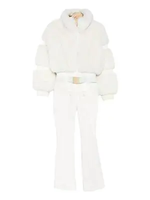 Goldbergh Lieke Faux-fur Belted Ski Suit - White