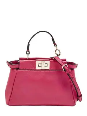Fendi 2015 Micro Peekaboo Leather Tote - Pink