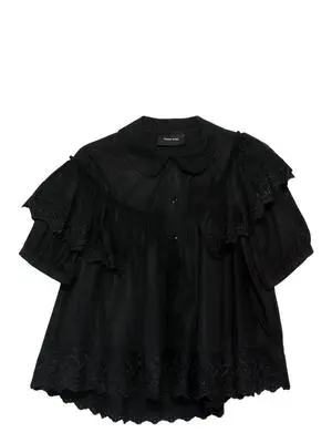 Simone Rocha Broderie-anglaise Sleeveless Shirt - Black