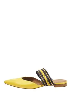 MALONE SOULIERS Leather Pointed Mules - Yellow