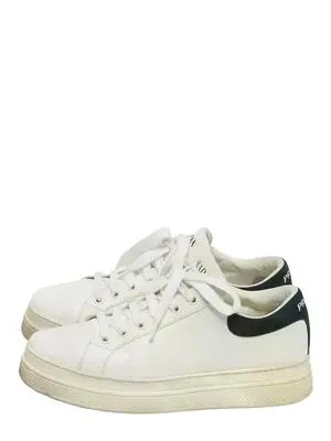 Prada Leather Lace-up Sneakers - White