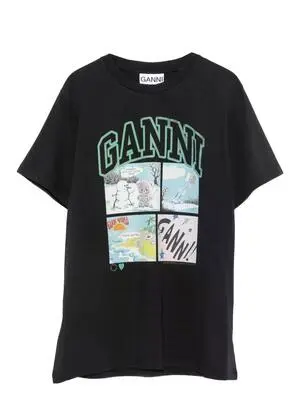 GANNI Crew-neck T-shirt - Black