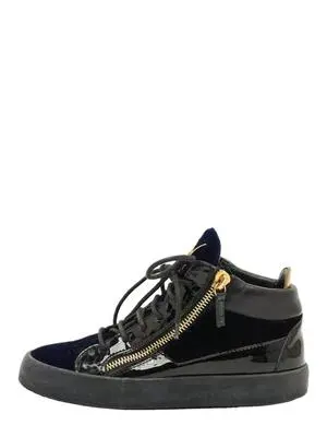 GIUSEPPE ZANOTTI Velvet Zip-up High-top Sneakers - Black