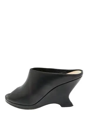 Dior Wedge Leather Sandals - Black