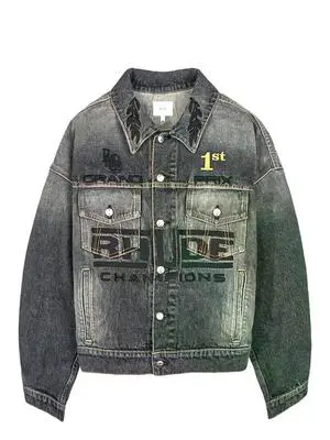 Rhude Tire Denim Trucker Jacket - Grey