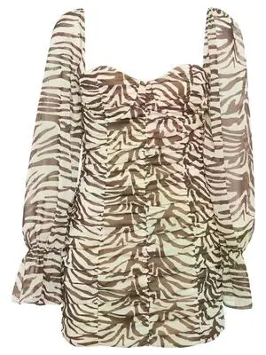 RUNAWAY THE LABEL Animal-print Mini Dress - Neutrals