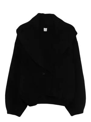 TOTEME Shawl-collar Balloon-sleeve Cardigan - Black