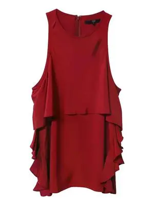 Tibi Sleeveless Draped Blouse - Red