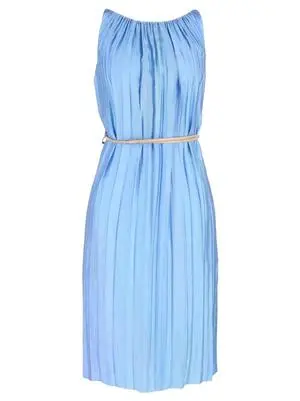Nina Ricci Pleated Belted Dress - Blue