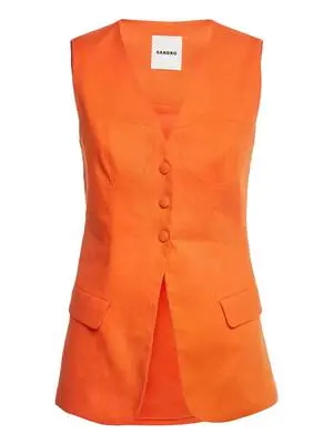 Sandro Buttoned Vest - Orange